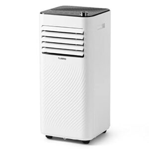 turbro finnmark 10,000 btu portable air conditioner, dehumidifier and fan, 3-in-1 floor ac unit for rooms up to 400 sq ft, sleep mode, timer, remote included (6,000 btu sacc)