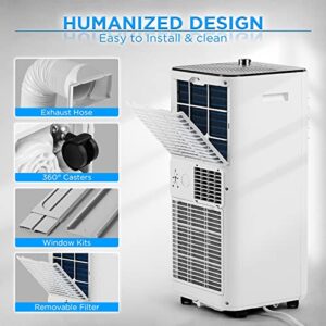 TURBRO Finnmark 10,000 BTU Portable Air Conditioner, Dehumidifier and Fan, 3-in-1 Floor AC Unit for Rooms up to 400 Sq Ft, Sleep Mode, Timer, Remote Included (6,000 BTU SACC)