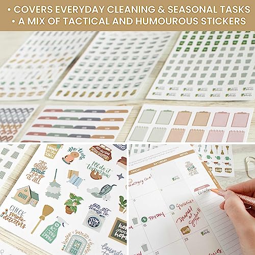 bloom daily planners Household Chores Planner Stickers -Essential Variety Pack for Home Productivity - To-Dos, Errands, Seasonal Tasks - 8 Sheets / 736 Stickers - Illustrated Icons & Quotes for Planning & Organization