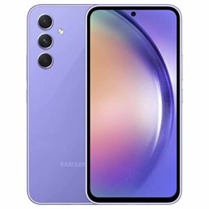 samsung galaxy a54 5g a series cell phone, factory unlocked android smartphone, 128gb w/ 6.4” fluid display screen, hi res camera, long battery life, refined design, us version, 2023, awesome violet