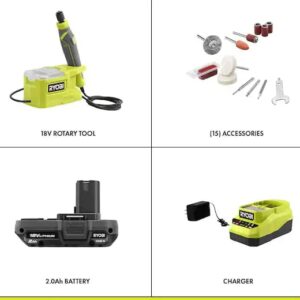 RYOBI ONE+ 18V Cordless Precision Craft Rotary Tool Kit with 1.5 Ah Battery and Charger