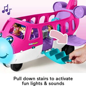 Fisher-Price Little People Barbie Toddler Toy Little Dream Plane with Lights Music & Figures for Pretend Play Ages 18+ Months