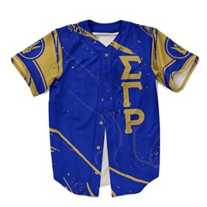 bad bananas sigma gamma rho sorority paraphernalia - sgrho - athletic baseball jersey - official vendor - blue 2x-large