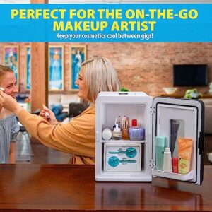 Koozam Mini Portable Compact Fridge and Warmer - For Desk home or travel Keep Your Drinks and Snacks Cosmetics and Skin Care Fresh Anywhere You Go - With Display Controller