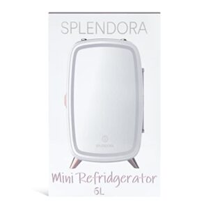 Splendora 6L Makeup & Skincare Fridge w/Light Up Mirror Free Ice Roller (6 Liter's Because 4L Mini Fridge Is Way Too Small!)