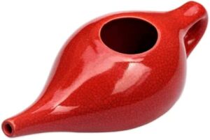 2activelife-handcrafted yoga neti pot for nasal cleansing & sinus | ayurvedic jala neti nasal wash (red)