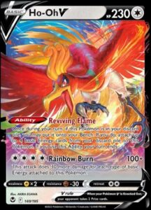 ho-oh v 140/195- silver tempest - pokemon ultra rare card - holo foil