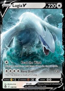 lugia v 138/195- silver tempest - pokemon ultra rare card - holo foil