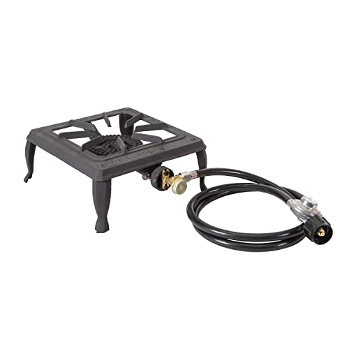 Stansport Single Burner Cast Iron Stove with Regulator Hose (208-100)