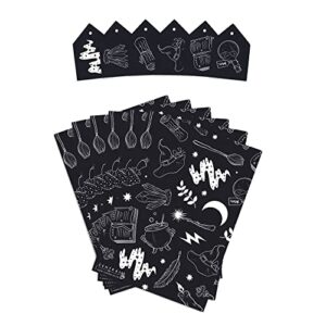 CENTRAL 23 Black Wrapping Paper - Wizard Symbols - 6 Sheets Thick Gift Wrap - Halloween Wrapping Paper - Comes With Fun Stickers