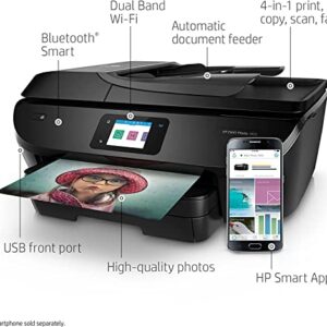 HP Envy 7855 Wireless All-in-One Color Inkjet Photo Printer, Black - Print Copy Scan Fax - 15 ppm, 2.65" Touchscreen CGD, 4800 x 1200 dpi, 35-Page ADF, Auto 2-Sided Printing, USB, Ethernet,Bluetooth