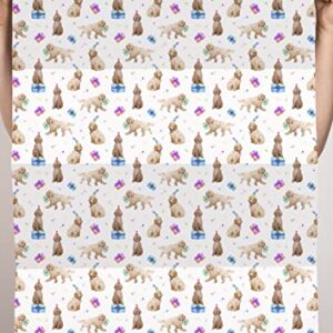 CENTRAL 23 Birthday Gift Wrap - Dog Wrapping Paper - 6 Sheets Funny Gift Wrap For Men And Women - Cockapoo Birthday Party - For Fur Mom Or Dog Dad - Vegan Ink - Comes With Cute Stickers