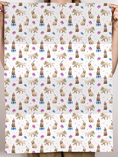 CENTRAL 23 Birthday Gift Wrap - Dog Wrapping Paper - 6 Sheets Funny Gift Wrap For Men And Women - Cockapoo Birthday Party - For Fur Mom Or Dog Dad - Vegan Ink - Comes With Cute Stickers