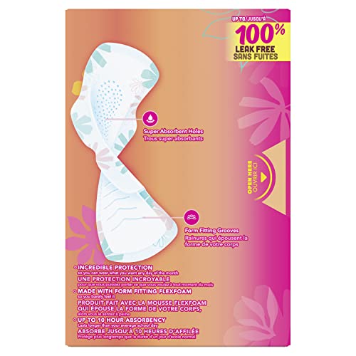 Always Radiant Teen Feminine Pads For Women, Size 1 Regular Absorbency, With Flexfoam, With Wings, Unscented, 42 Count