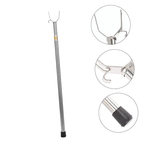 DOITOOL 2pcs Garment Ceiling Indoor Reach Adjustable for Outdoor Extending Clothes Telescoping Clothesline Inch Pole Bar Shelf Rod Stick Clothing Hook Telescopic Reaching with Long Clo