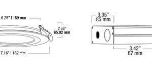 NDR Electric RZR-CCT-FR615-WH Razor CCT 2-Hour Fire Rated Edge Lit LED Downlight, 3000K/4000K/5000K, No Housing Required (6" REGRESSED - HIGH Lumen)