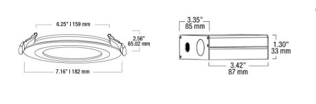 NDR Electric RZR-CCT-FR615-WH Razor CCT 2-Hour Fire Rated Edge Lit LED Downlight, 3000K/4000K/5000K, No Housing Required (6" REGRESSED - HIGH Lumen)