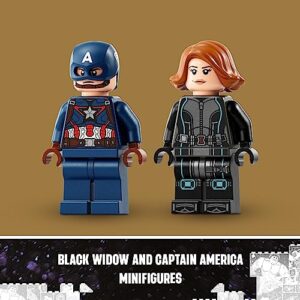 LEGO Marvel Black Widow & Captain America Motorcycles 76260 Buildable Marvel Toy for Kids Ages 6-8, Marvel Playset Based on the Avengers Age of Ultron Movie with a Captain America Bike & 2 Minifigures