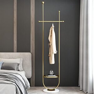 TJLSS Metal Hanger Marble Hanger Floor Bedroom Living Room Hanging Clothes and Simple ( Color : Gray , Size : 195*33*4cm )