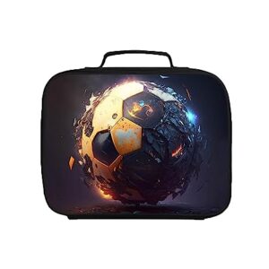 AnySmic Soccer Lunch Box for Kids, Girls Boys Lunch Boxes for School, Insulated Lunch Bags for Kids