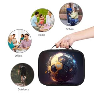 AnySmic Soccer Lunch Box for Kids, Girls Boys Lunch Boxes for School, Insulated Lunch Bags for Kids