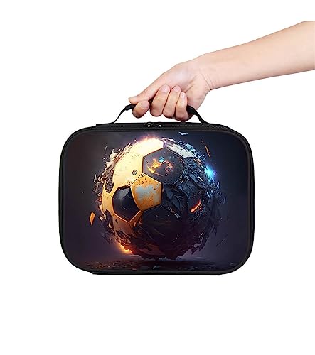 AnySmic Soccer Lunch Box for Kids, Girls Boys Lunch Boxes for School, Insulated Lunch Bags for Kids