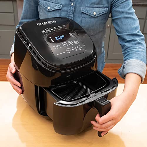 Nuwave Brio 3-Qt Air Fryer, Touch Screen Digital Controls & Easy to Read Display, 100°F- 390°F Temp Controls in 5° Increments, Linear Thermal (Linear T) Technology, Built-In Safety Features (Renewed)