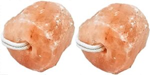 yield titan himalayan pink salt 7 lb fof 2pcs, salt licks for animals licking block for horses, cows, deer, and other livestock - rope included (2 qty)