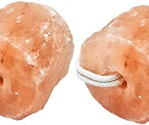 Yield Titan Himalayan Pink Salt 7 LB fof 2pcs, Salt Licks for Animals Licking Block for Horses, Cows, Deer, and Other Livestock - Rope Included (2 Qty)