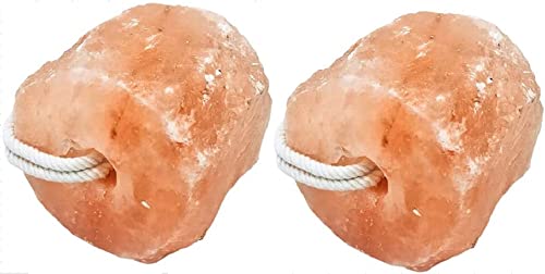 Yield Titan Himalayan Pink Salt 7 LB fof 2pcs, Salt Licks for Animals Licking Block for Horses, Cows, Deer, and Other Livestock - Rope Included (2 Qty)