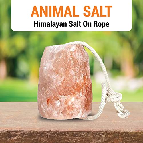 Yield Titan Himalayan Pink Salt 7 LB fof 2pcs, Salt Licks for Animals Licking Block for Horses, Cows, Deer, and Other Livestock - Rope Included (2 Qty)