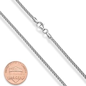 Miabella Italian 925 Sterling Silver Solid 2mm Round Box Chain Necklace for Women Men Rolo Necklace Made in Italy (rhodium-plated-silver, Length 20 Inches)