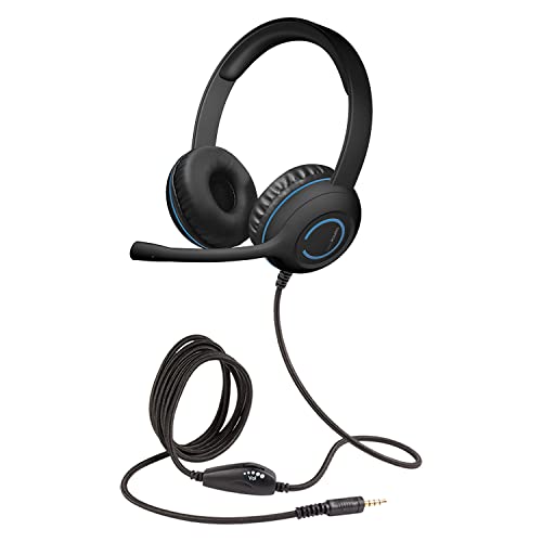 Cyber Acoustics 3.5mm Stereo Headset 10-Pack with Headphones and Noise Cancelling Microphone for PCs, Tablets, and Cell Phones in The Classroom or Home (AC-5002-10)