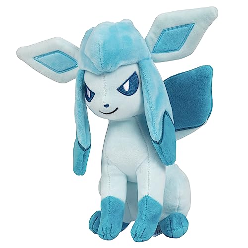 Pokémon 8" Glaceon Plush - Officially Licensed - Quality & Soft Stuffed Animal Toy - Eevee Evolution - Add Glaceon to Your Collection! - Great Gift for Kids & Fans of Pokemon