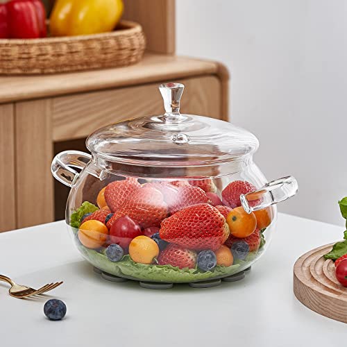 Glass Cookware Glass Pot, 2.5 Quart Glass Saucepan Simmer Pot With Lid, Microwave, Stove and Dishwasher Safe Borosilicate Glass pitcher