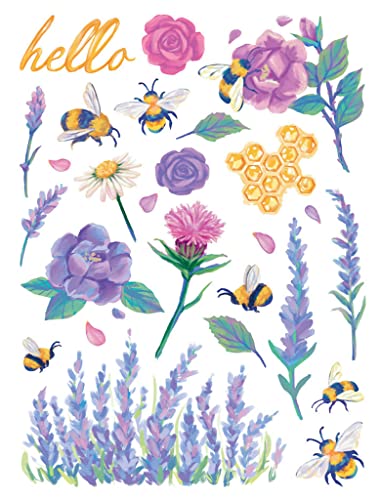 Hero Arts RT100 Bees and Florals Hero Transfers Rub-on Designs