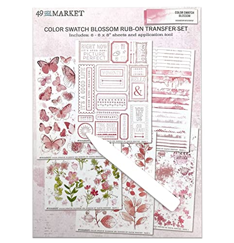 Color Swatch Blossom Rub-on Transfer Set - 49 and Market