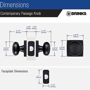 BRINKS – 6-Pack Matte Black Contemporary Indoor Passage Square Door Knob – Hall/Closet 6 Pack Matte Black Exterior Plate Doorknob