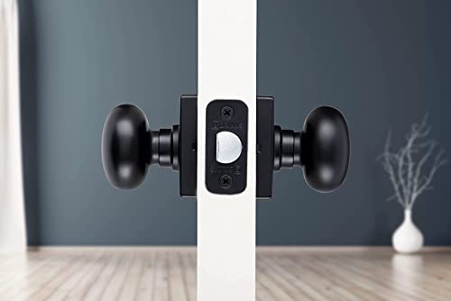 BRINKS – 6-Pack Matte Black Contemporary Indoor Passage Square Door Knob – Hall/Closet 6 Pack Matte Black Exterior Plate Doorknob