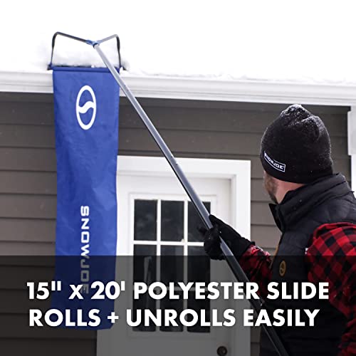 Snow Joe RJ208M-P2 PRO Snow Removal Roof Rake W/ 20-Foot Debris Slide, 28-Foot Max Reach, Blue