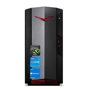 acer nitro 50 gaming desktop, intel core i5-12400f, nvidia geforce gtx 1650, 16gb ram, 1tb pcie ssd, hdmi, rj45, wired kb & mouse, wi-fi 6, windows 11 home, black, (nitro n50-640)