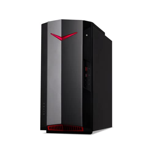 Acer Nitro 50 Gaming Desktop, Intel Core i5-12400F, NVIDIA GeForce GTX 1650, 16GB RAM, 1TB PCIe SSD, HDMI, RJ45, Wired KB & Mouse, Wi-Fi 6, Windows 11 Home, Black, (Nitro N50-640)