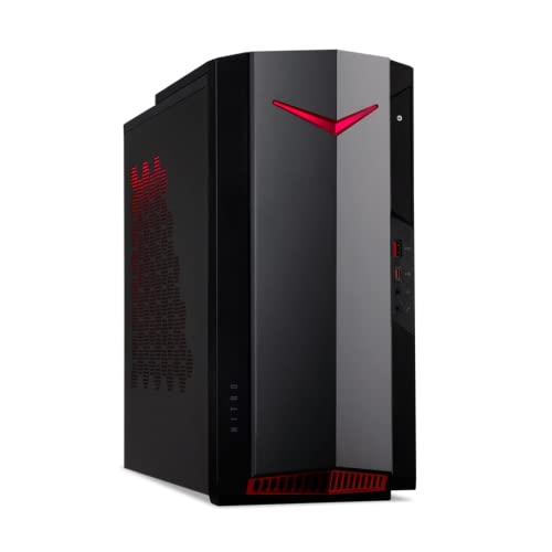 Acer Nitro 50 Gaming Desktop, Intel Core i5-12400F, NVIDIA GeForce GTX 1650, 16GB RAM, 1TB PCIe SSD, HDMI, RJ45, Wired KB & Mouse, Wi-Fi 6, Windows 11 Home, Black, (Nitro N50-640)