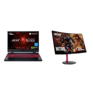 acer nitro 5 an515-58-57y8 gaming nb | intel i5-12500h | geforce rtx 3050 ti | 15.6" fhd 144hz ips | 16gb ddr4 | 512gb ssd nitro ed270r mbmiiphx 27" fhd curve gaming monitor | 165hz refresh