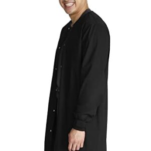 Cherokee Men & Women Scrubs Lab Coat Workwear Professionals 40" Snap Front Plus Size WW361, 3XL, Black