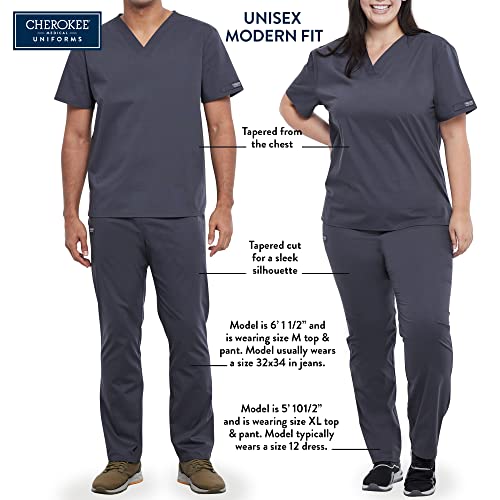 Cherokee Men & Women Scrubs Lab Coat Workwear Professionals 40" Snap Front Plus Size WW361, 3XL, Black