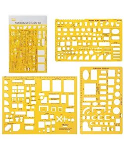 mr. pen- house plan, 3 pack, orange, interior design and furniture templates, drafting tools and ruler shapes for architecture, drafting tools, architecture supplies, drafting templates