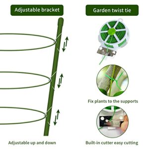 4 Pack Tomato Cage for Garden Plant Support, 18 inches Small Tomato Trellis with Adjustable Rings, Plant Stakes for Peony Support, Tomato Stakes Rings for Climbing Plants