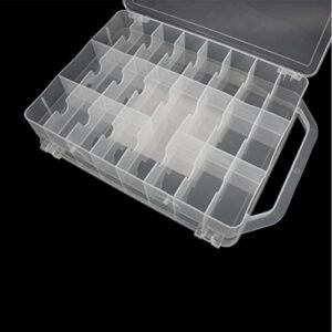 46 Grids Sewing Organizer, Double Sided Thread Box Storage, Portable Clear Plastic Organizer Box for Embroidery and Sewing Threads, Embroidery Floss, Crafts, Small Toys (Clear)