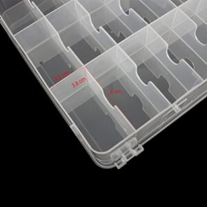 46 Grids Sewing Organizer, Double Sided Thread Box Storage, Portable Clear Plastic Organizer Box for Embroidery and Sewing Threads, Embroidery Floss, Crafts, Small Toys (Clear)